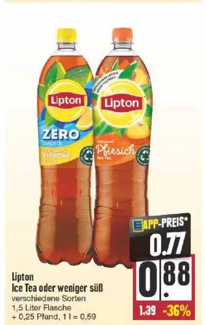 Lipton Ice Tea Oder Weniger Süß Angebot bei EDEKA - 1Prospekte.de