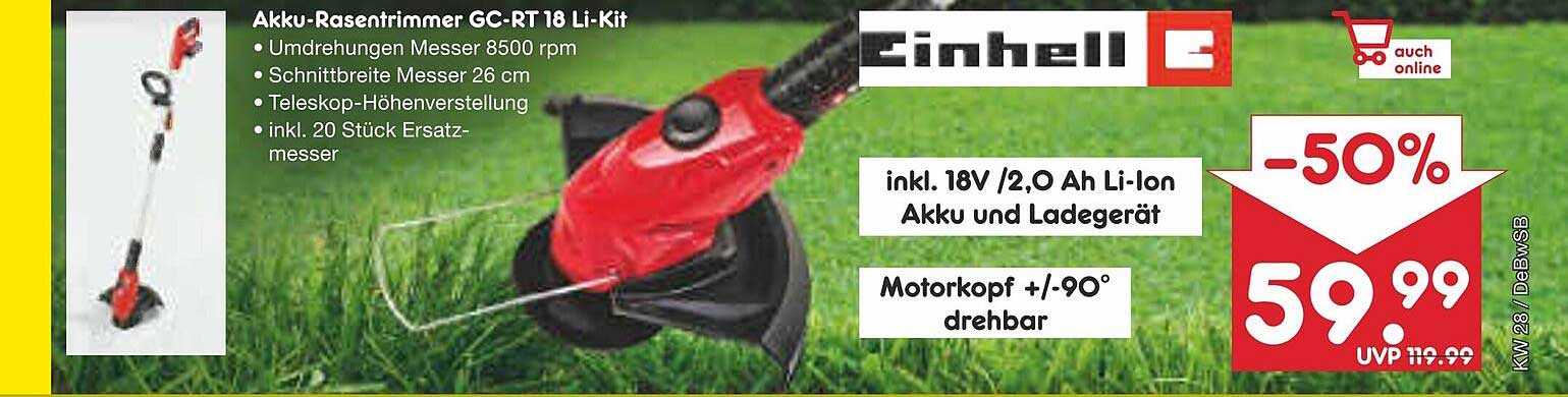 Einhell Akku-rasentrimmer Gc-rt 18 Li-kit Angebot bei Netto Marken ...
