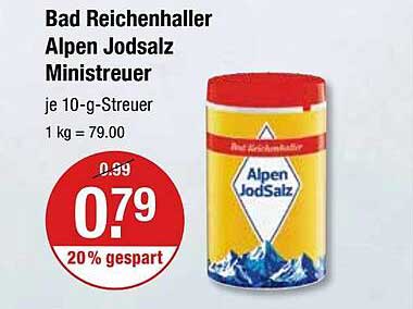 Bad Reichenhaller Alpen Jodsalz Ministreuer Angebot bei V-Markt ...