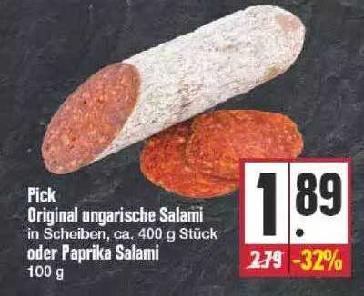 Pick Original Ungarische Salami Oder Paprika Salami Angebot bei EDEKA ...