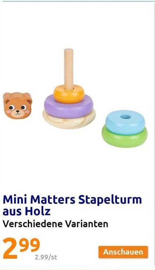 Mini Matters Stapelturn Aus Holz Angebot bei Action - 1Prospekte.de