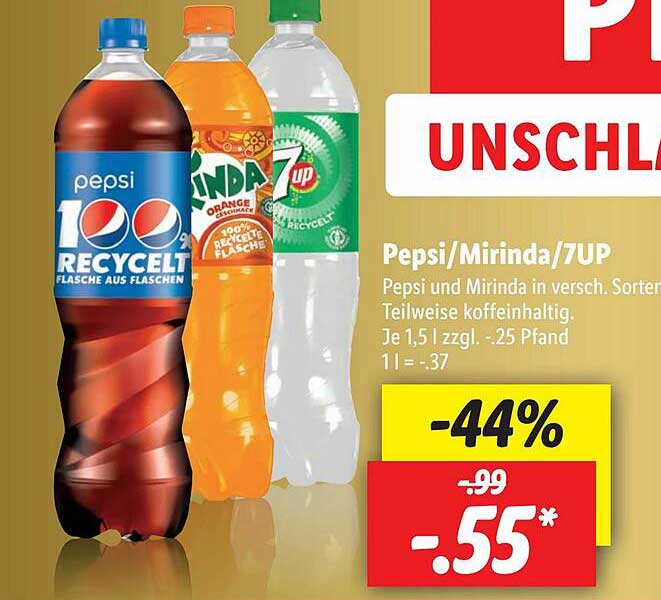 Pepsi, Mirinda Oder 7up Angebot bei Lidl - 1Prospekte.de