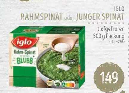 Iglo Rahmspinat Oder Junger Spinat Angebot bei Edeka Struve - 1Prospekte.de