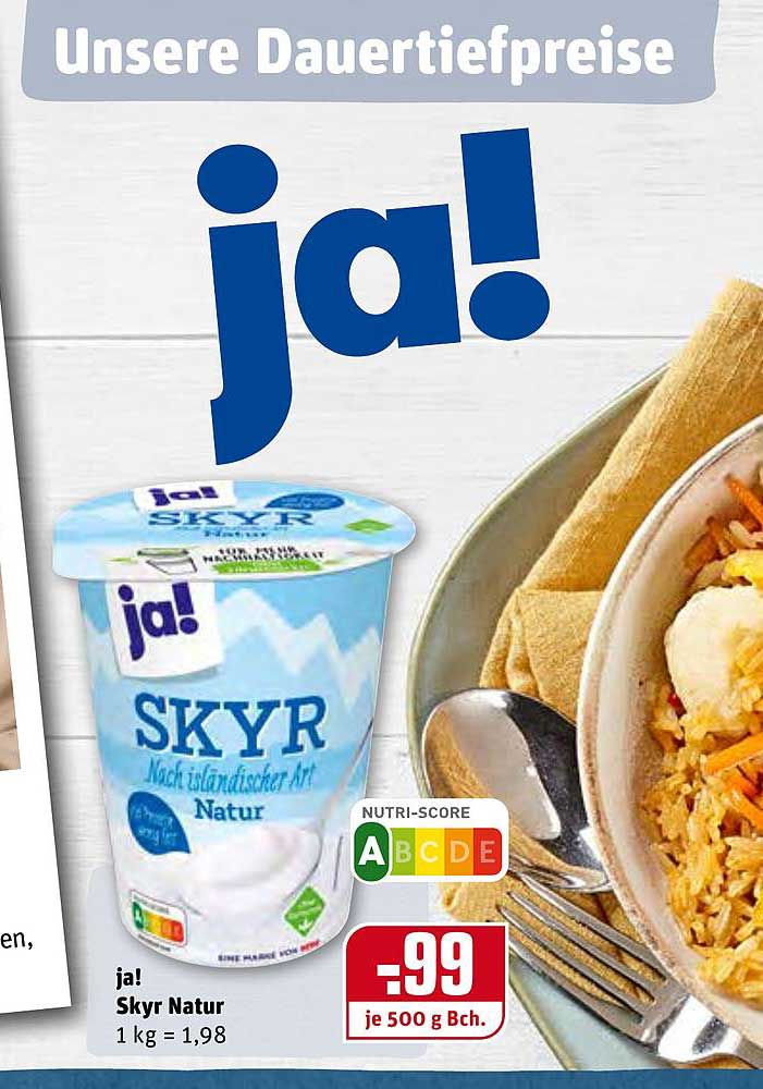 Ja! Skyr Natur Angebot bei REWE - 1Prospekte.de