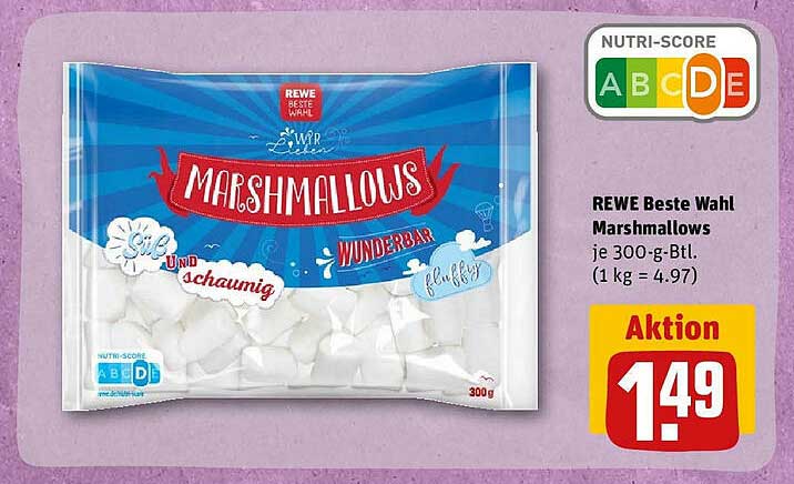 Rewe Beste Wahl Marshmallows Angebot bei REWE - 1Prospekte.de