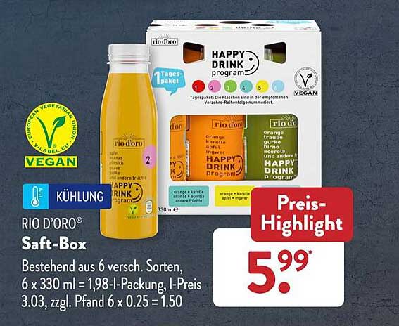 Rio D'oro Fliederbeersaft Angebot bei ALDI Nord