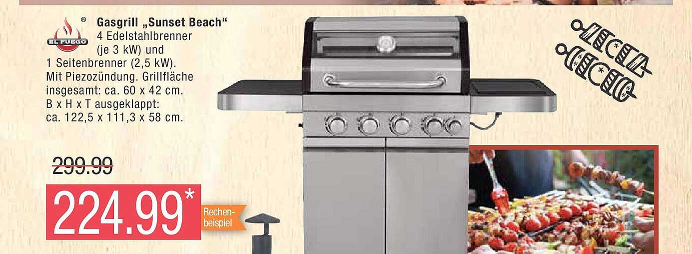 El Fuego Gasgrill „sunset Beach“ Angebot Bei Marktkauf 1prospekte De