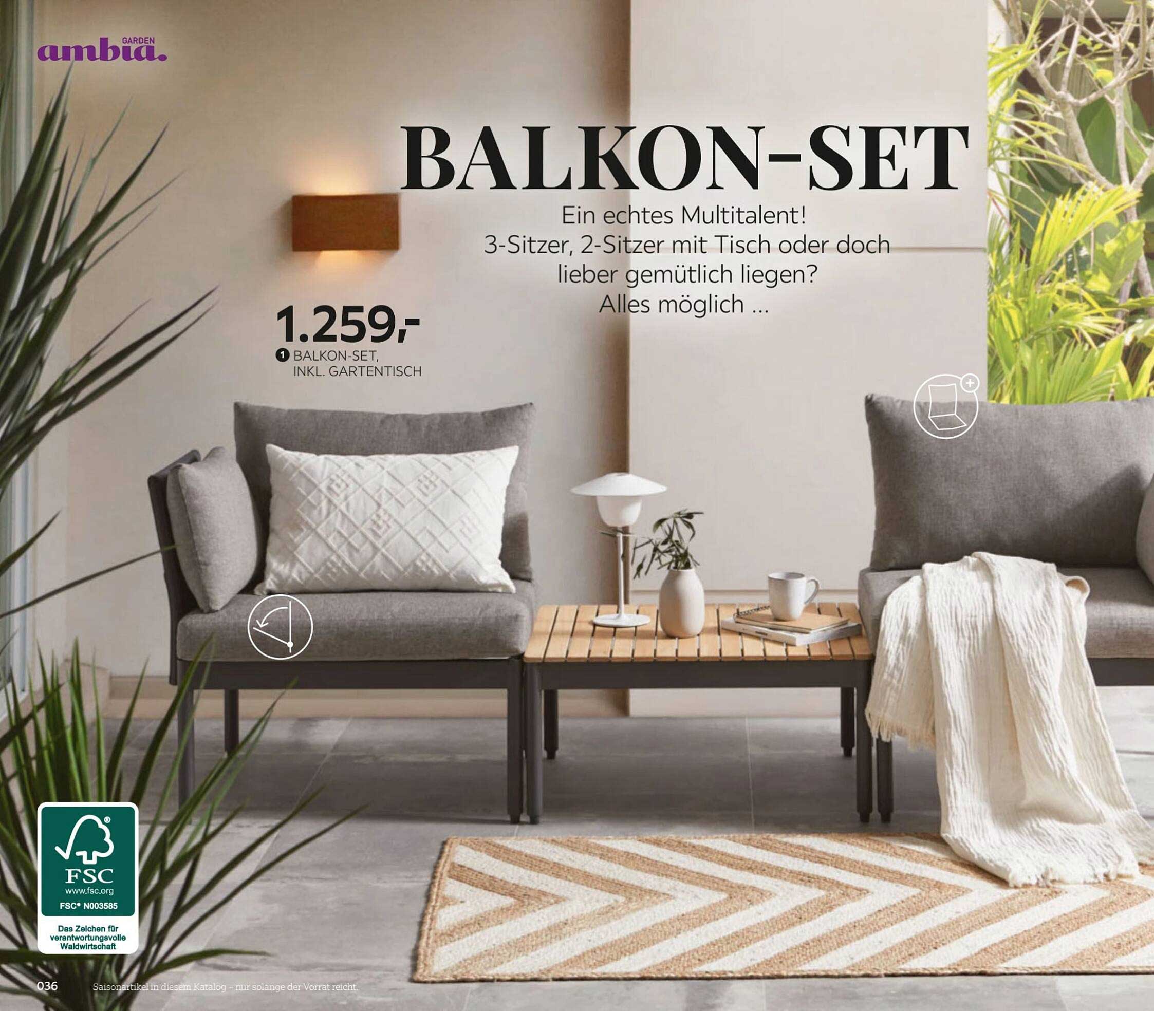 Ambia Balkon-set Inkl. Gartentisch Angebot bei XXXLutz - 1Prospekte.de