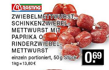 Rasting Zwiebelmettwurst, Schinkenzwiebelmettwurst Mit Paprika Oder ...