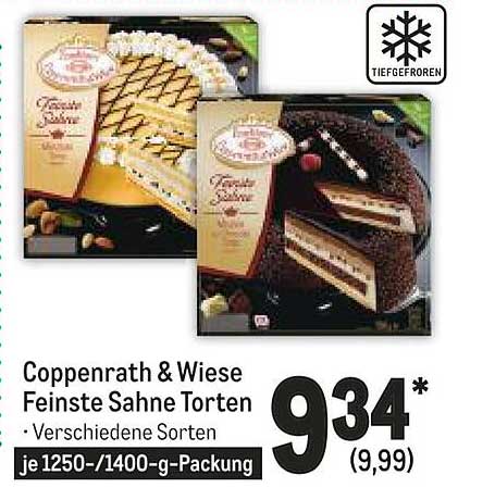 Coppenrath & Wiese Feinste Sahne Torten Angebot bei METRO - 1Prospekte.de