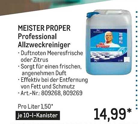 Meister Proper Professional Allzweckreiniger Angebot bei METRO ...