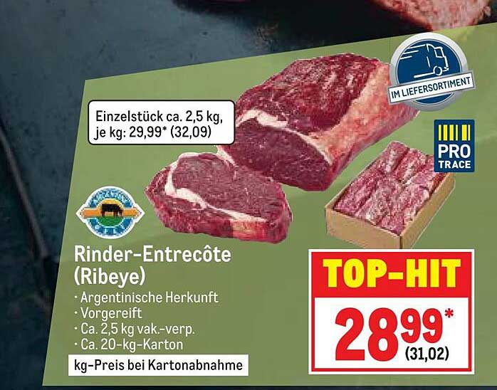 Pro Trace Rinder-entrecôte (ribeye) Angebot bei METRO