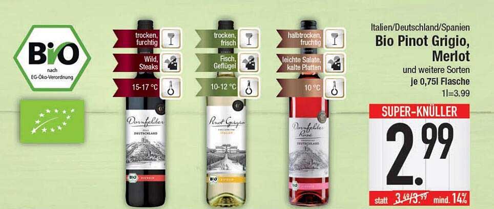 Bio Pinot Grigio, Merlot Angebot bei E Center - 1Prospekte.de