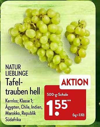 Natura Lieblinge Tafel-trauben Hell Angebot bei ALDI Nord - 1Prospekte.de