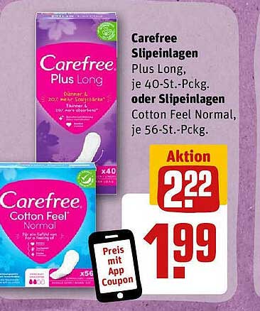 Carefree Slipeinlagen Oder Slipeinlagen Angebot bei REWE - 1Prospekte.de