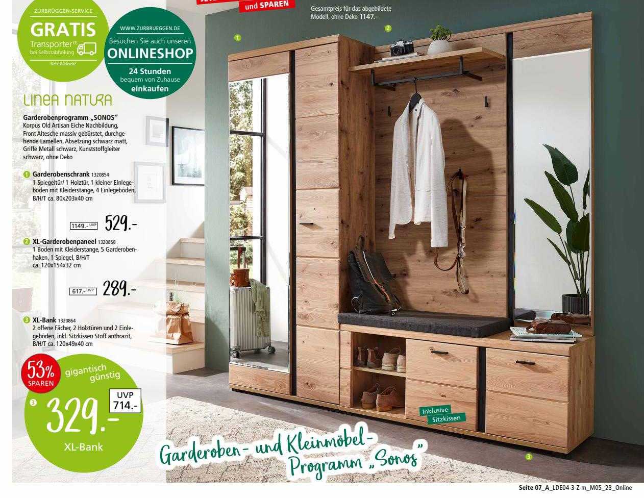 Linea Natura Garderobenprogramm Kelio Angebot bei Zurbruggen