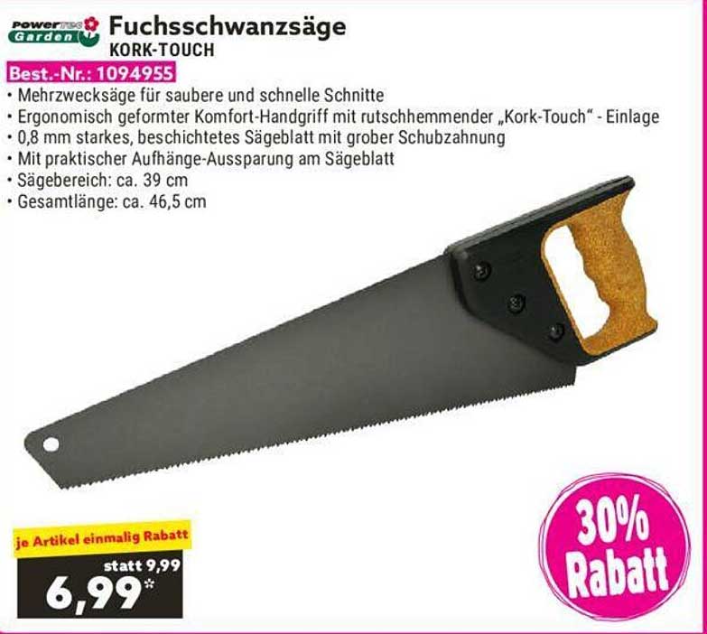 Powertec Garden Fuchsschwanzsäge Kork-touch Angebot bei Norma24 ...