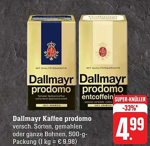 Dallmayr Kaffee Prodomo Angebot bei Scheck-in-Center - 1Prospekte.de