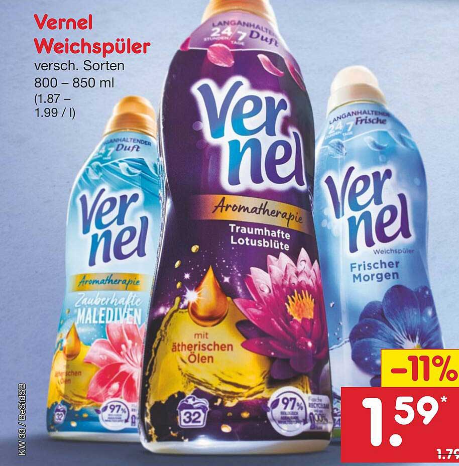 Vernel Weichspüler Angebot bei Netto Marken-Discount - 1Prospekte.de