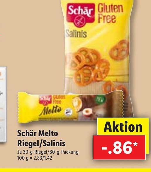 Schär Melto Riegel Salinis Angebot bei Lidl - 1Prospekte.de
