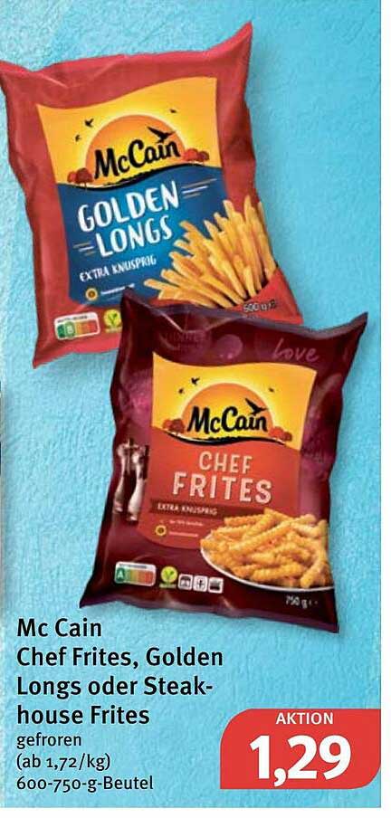 Mccain Chef Frites, Golden Longs Oder Steakhouse Frites Angebot bei ...