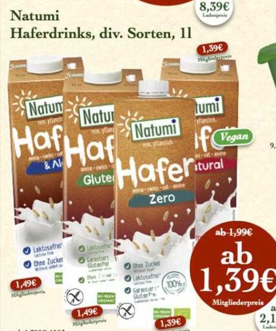 Natumi Haferdrink, Div. Sorten Angebot bei LPG Biomarkt - 1Prospekte.de