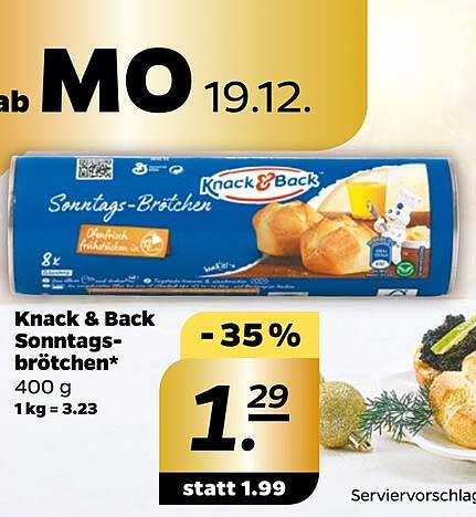 Knack & Back Sonntagsbrötchen Angebot bei Netto