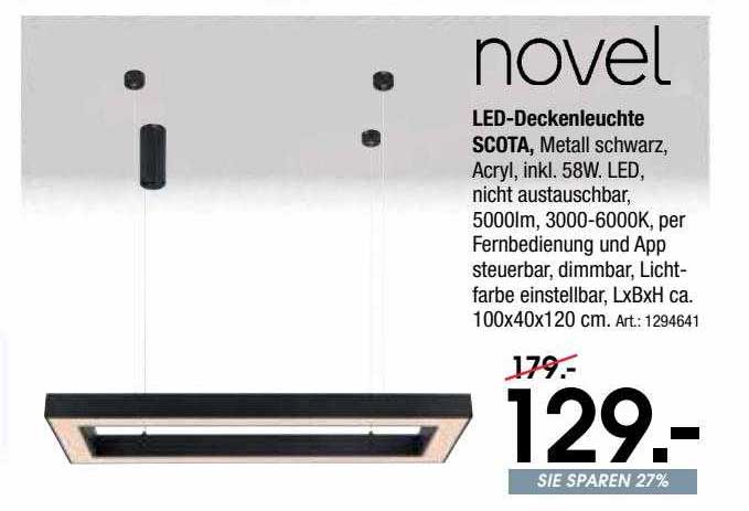Novel Led-deckenleuchte Scota Angebot bei Zurbrüggen - 1Prospekte.de
