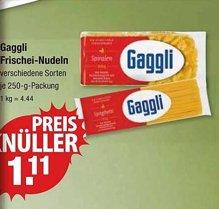 Gaggli Frischei-nudeln Angebot bei V-Markt - 1Prospekte.de