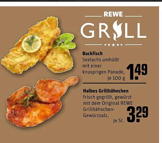 Rewe Grill Backfisch Oder Halbes Grillhähnchen Angebot bei REWE ...