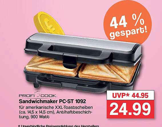 Profi Cook Sandwichmaker Pc-st 1092 Angebot bei Famila Nordwest ...