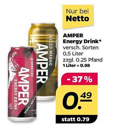 Amper Energy Drink Angebot bei Netto - 1Prospekte.de