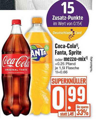 Coca-cola, Fanta, Sprite Oder Mezzo Mix Angebot bei EDEKA - 1Prospekte.de