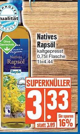 Natives Rapsöl Angebot bei EDEKA - 1Prospekte.de