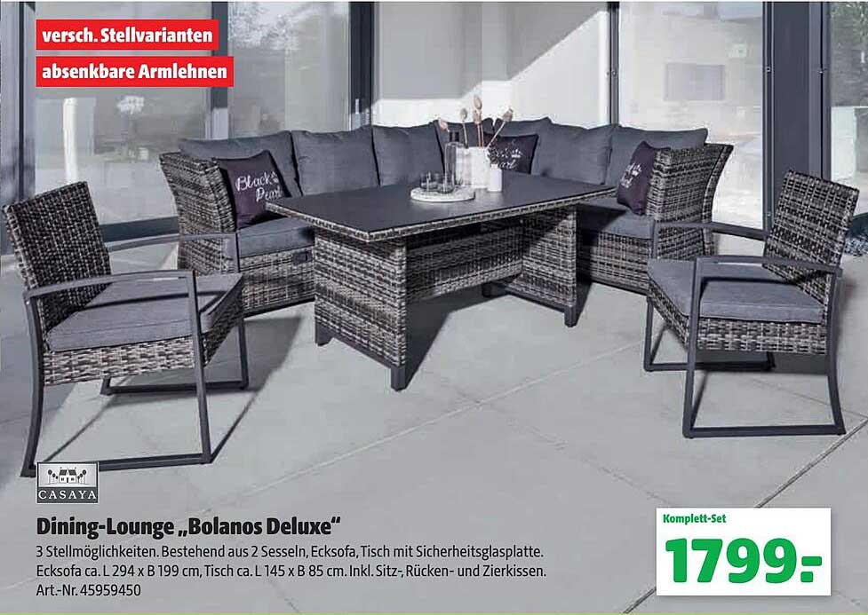 Casaya Dining-lounge Bolanos Deluxe Angebot bei Floraland - 1Prospekte.de