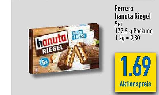 Ferrero Hanuta Riegel Angebot bei Diska - 1Prospekte.de