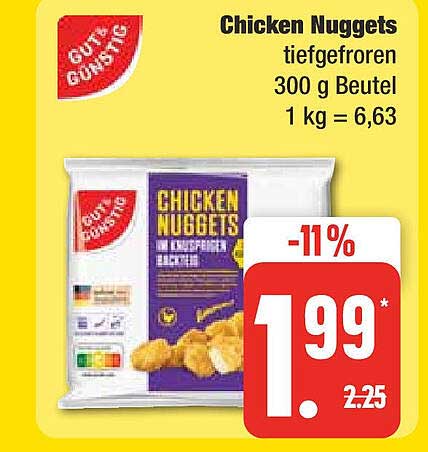 Gut & Günstig Chicken Nuggets Angebot bei EDEKA - 1Prospekte.de