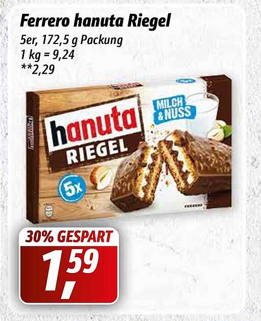 Ferrero Hanuta Riegel Angebot bei Simmel