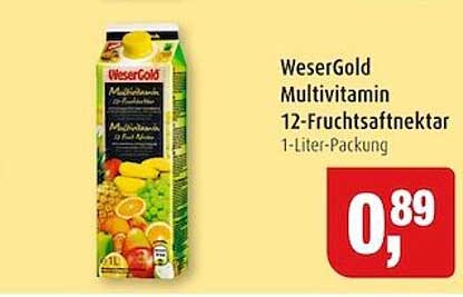 Wesergold Multivitamin 12-fruchtsaftnektar Angebot bei Markant - 1Prospekte.de