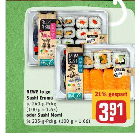 Rewe To Go Sushi Erumu Oder Sushi Momi Angebot bei REWE - 1Prospekte.de