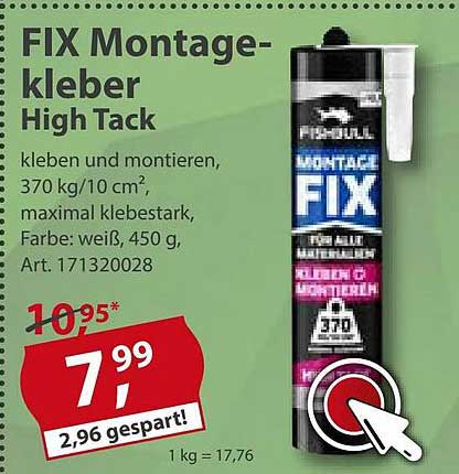 Fix Montage-kleber High-tack Angebot bei Sonderpreis Baumarkt ...