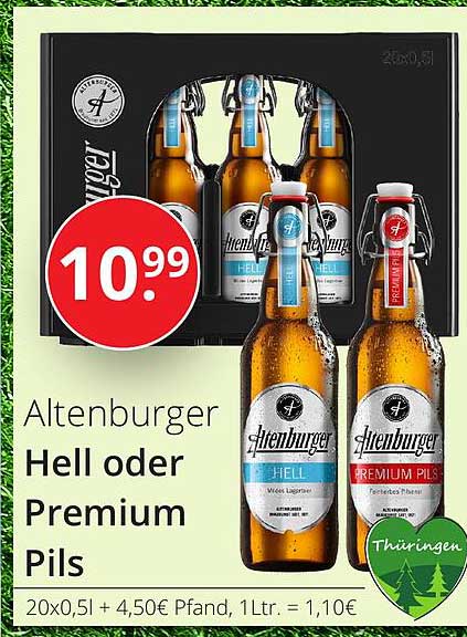 Altenburger Hell Oder Premium Pils Angebot bei Sagasser - 1Prospekte.de
