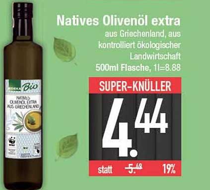 Edeka Bio Natives Olivenöl Extra Angebot bei E Center - 1Prospekte.de