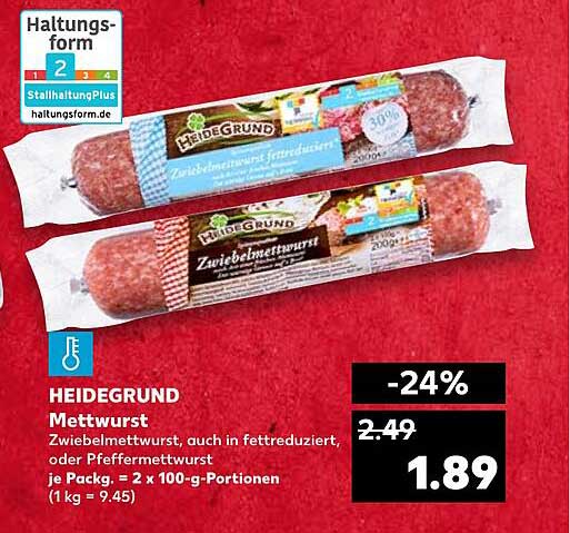 Heidegrund Mettwurst Angebot bei Kaufland - 1Prospekte.de