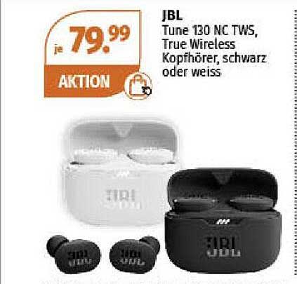 Jbl Tune 130 Nc Tws, True Wirelless Kopfhörer Schwarz Oder Weiss ...