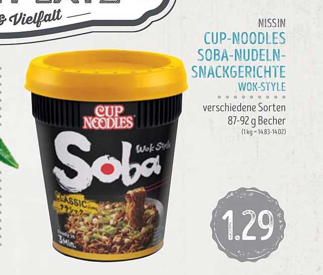Nissin Cup-noodles Soba-nudeln-snackgerichte Wok-style Angebot bei ...
