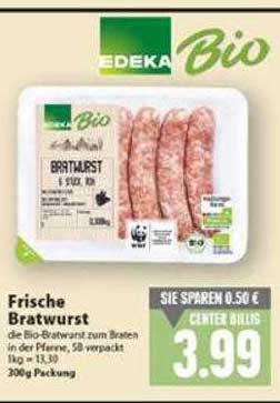 Edeka Bio Frische Bratwurst Angebot bei E Center - 1Prospekte.de