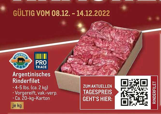 Argentinisches Rinderfilet Angebot bei METRO - 1Prospekte.de