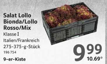 Salat Lollo Bionda, Lollo Oder Rosso Mix Angebot bei Selgros ...