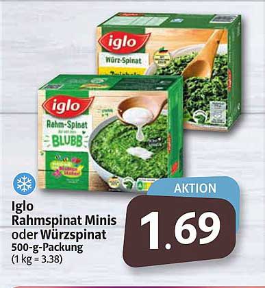 Iglo Rahmspinat Minis Oder Würzspinat Angebot bei Markant Markt ...